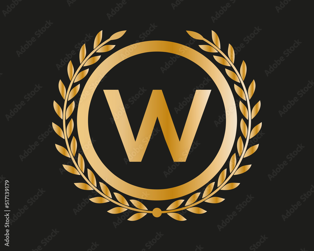 W Gold Letter Design Vector with Golden Luxury Colors and Monogram ...