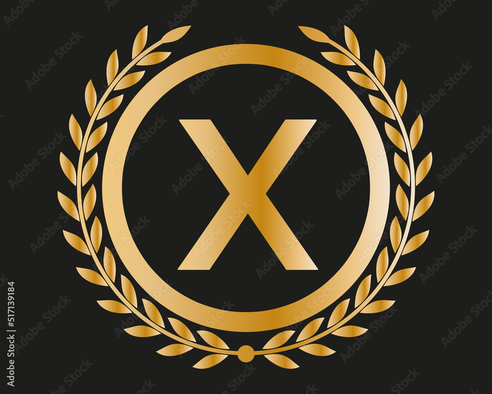 X Gold Letter Design Vector with Golden Luxury Colors and Monogram ...