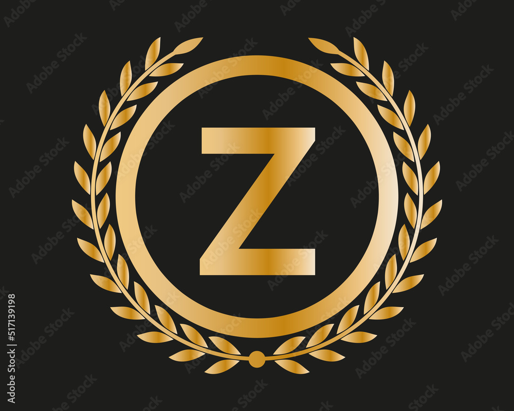 Z Gold Letter Design Vector with Golden Luxury Colors and Monogram ...
