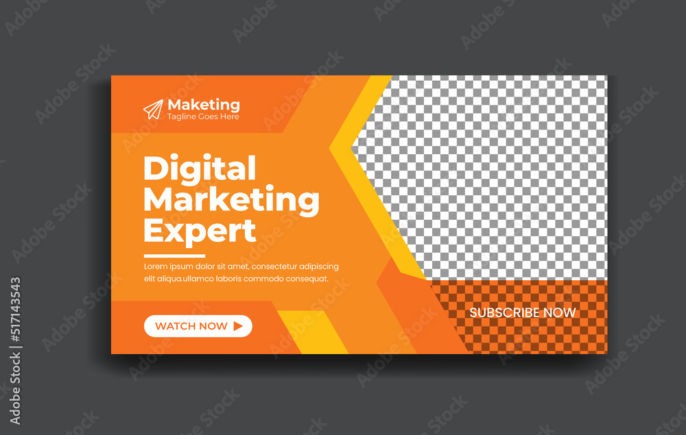 YouTube Thumbnail Template Stock Vector | Adobe Stock