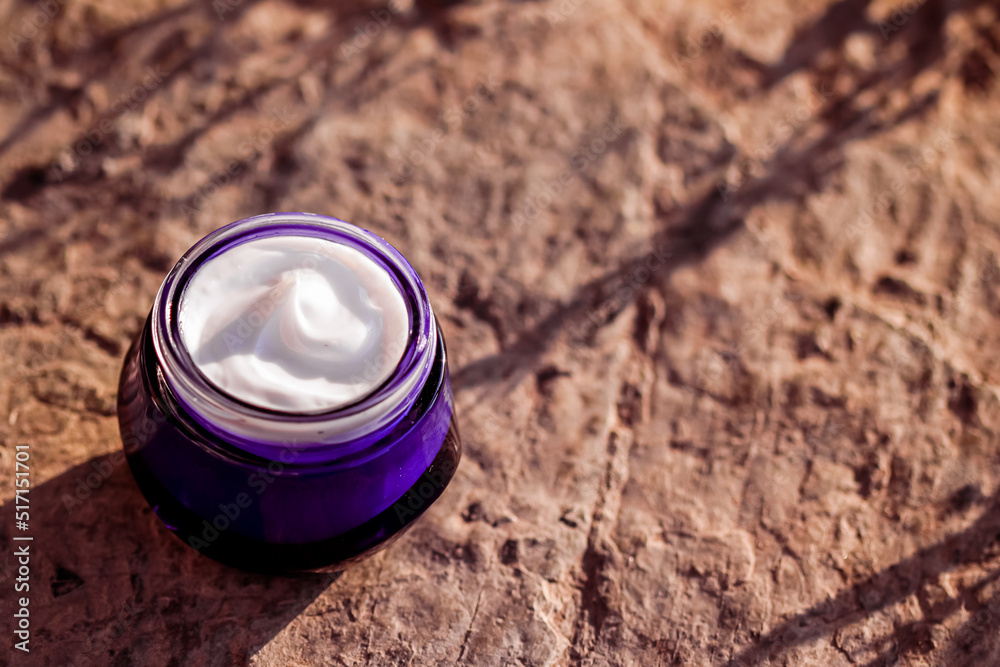 Moisturising beauty cream, skincare and spa cosmetics on stone ...