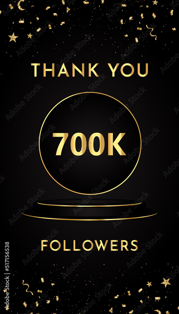 Vecteur Stock Thank you 700k or 700 thousand followers with gold ... Vecteur Stock Thank you 700k or 700 thousand followers with gold ...