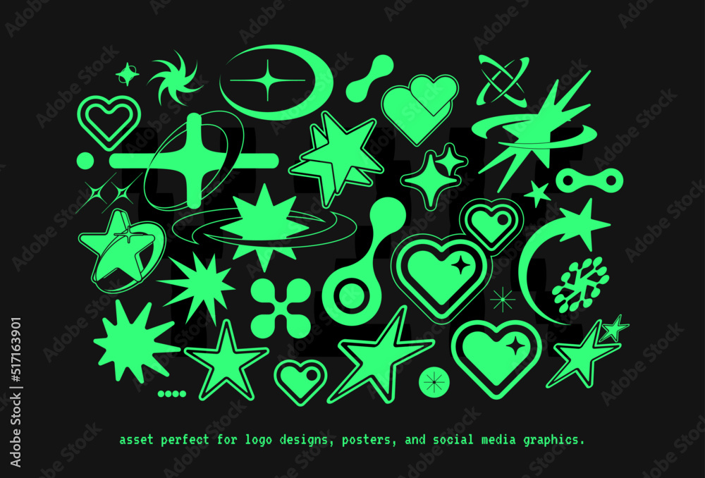 Vector Graphic Assets Set. Bold modern Shapes. Stock Vector | Adobe Stock