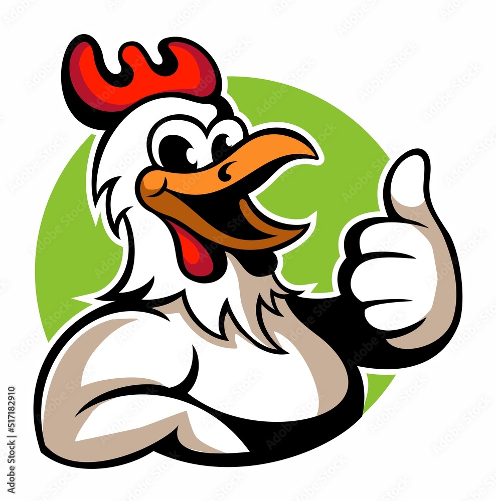 Cartoon style rooster mascot logo design. Stock Vector | Adobe Stock