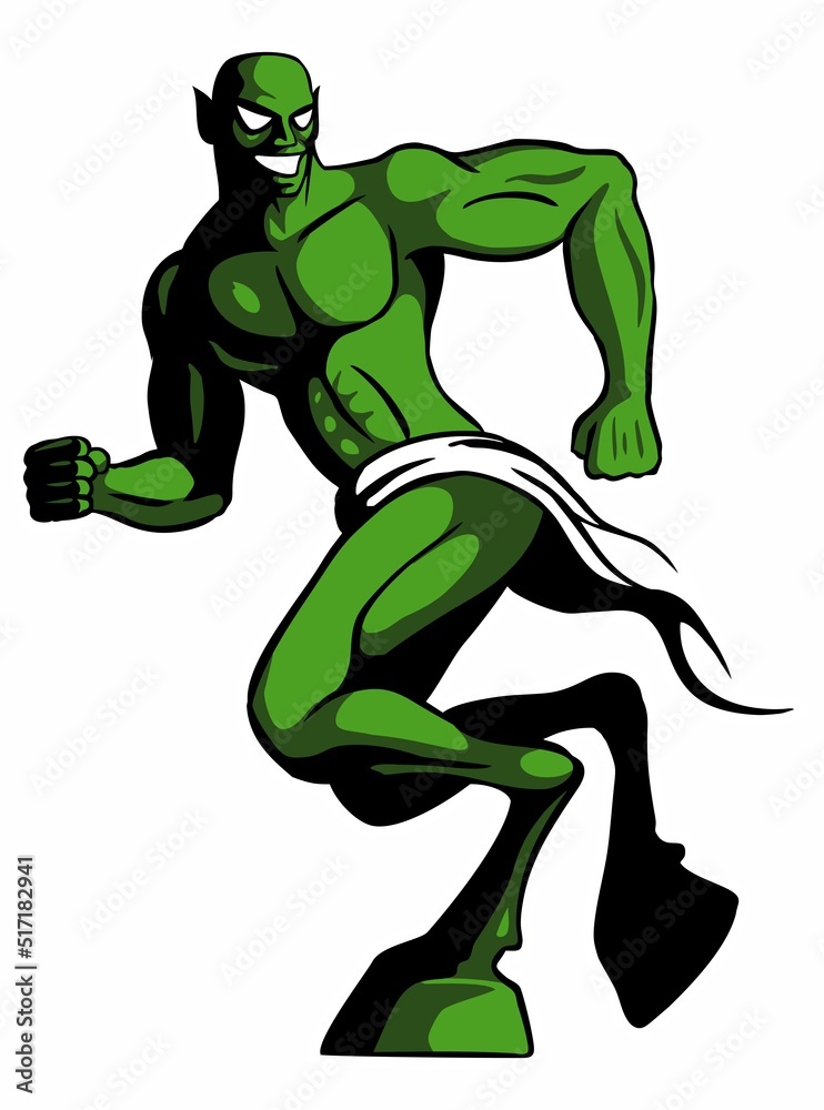 Cartoon style green monster character, monster vector image. Isolated ...