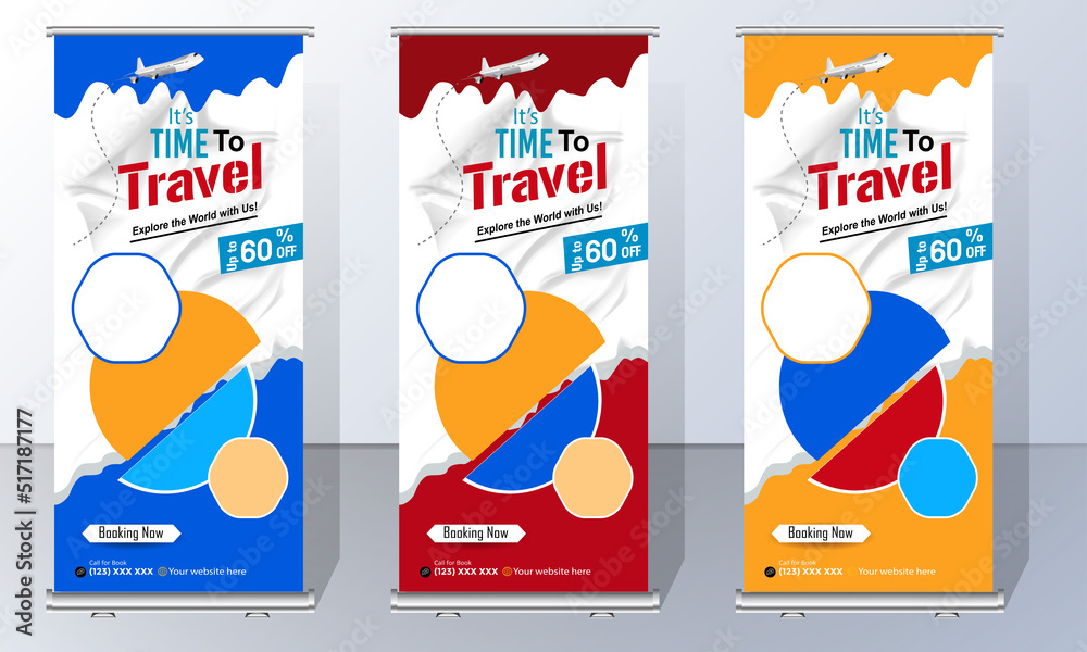 Travel Business agency Roll Up Template. Truism Standee Design Banner ...