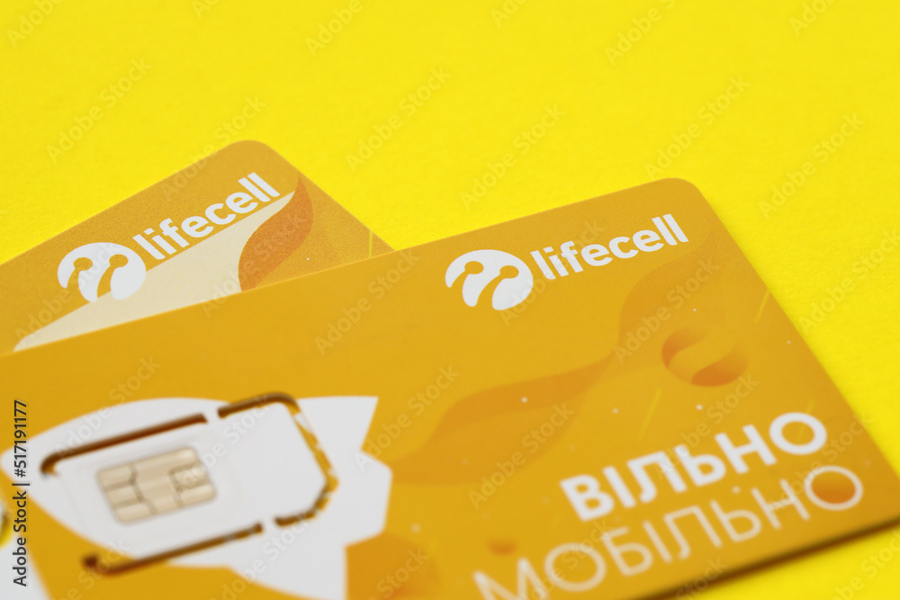 TERNOPIL, UKRAINE - JULY 5, 2022: Lifecell new sim card with free ...