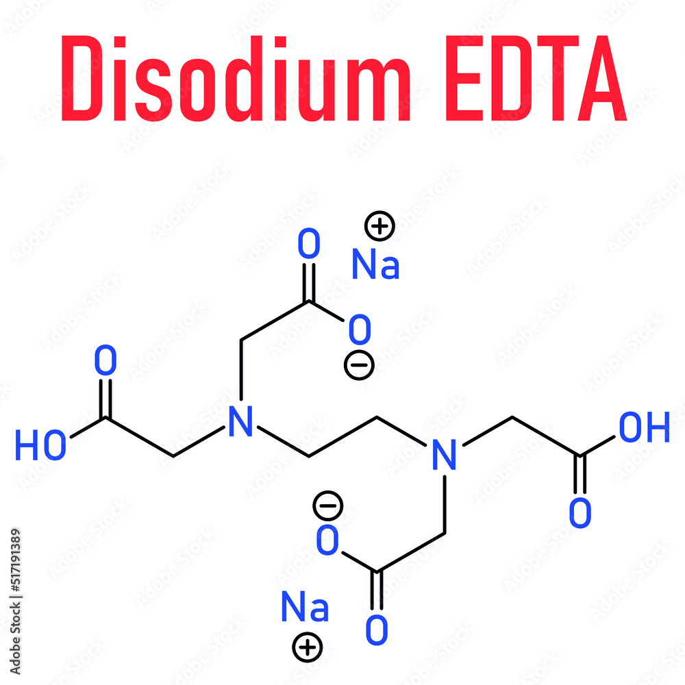 Vetor de Skeletal formula of Disodium edetate or disodium EDTA drug molecule. do Stock | Adobe Stock