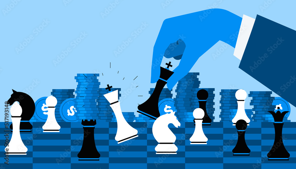 Black King defeat White. Chess game. Conceptual win metaphor. Winner ...