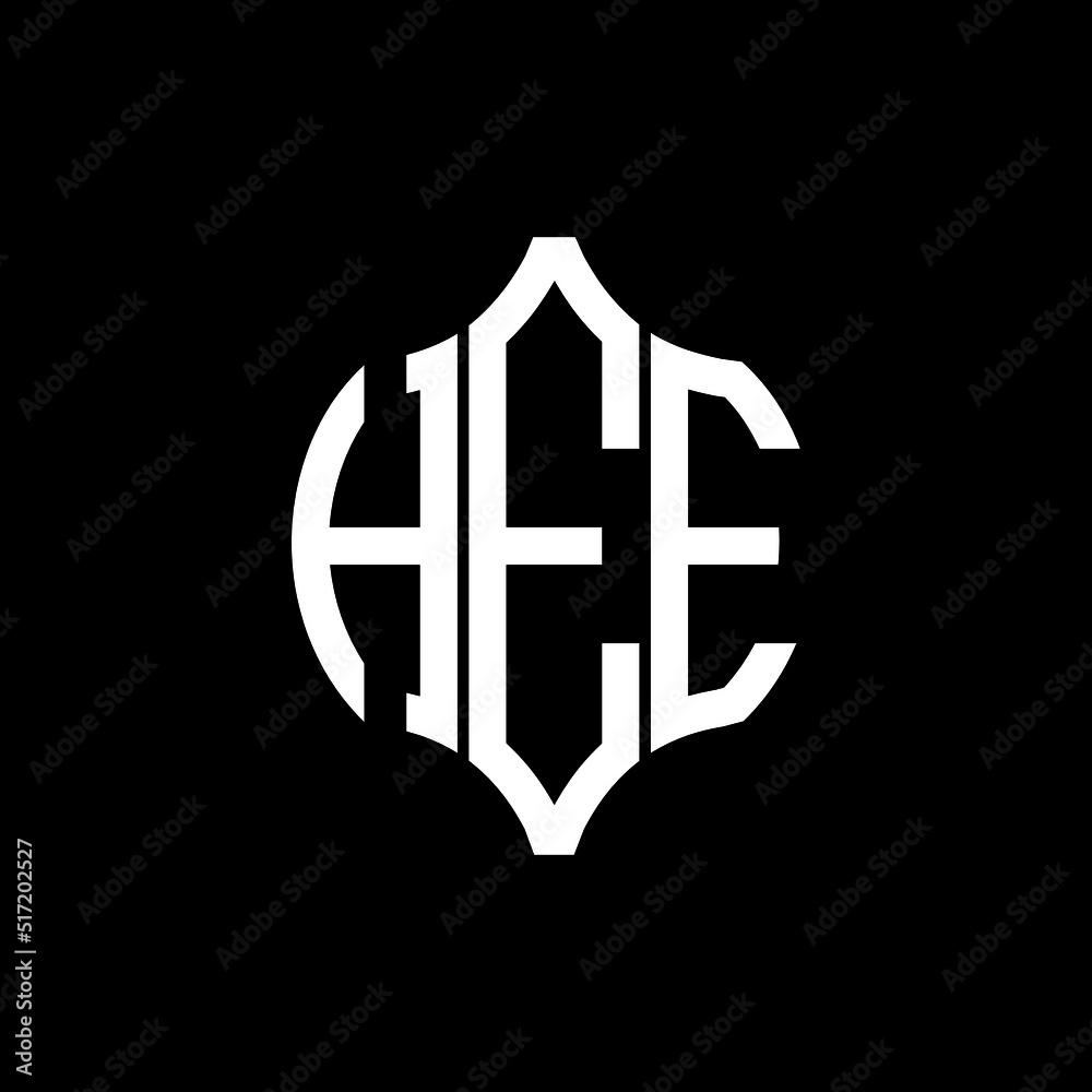 HEE letter logo. HEE best black background vector image. HEE Monogram ...