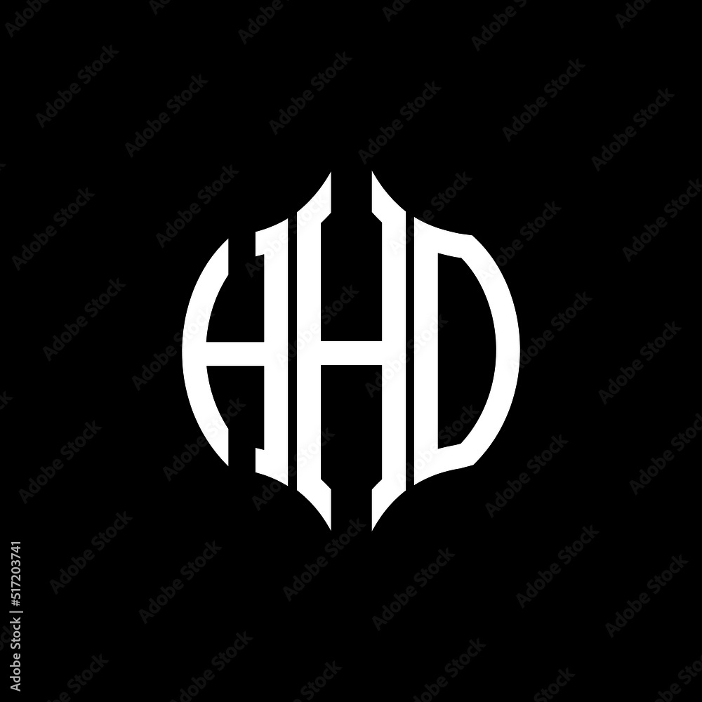HHO letter logo. HHO best black background vector image. HHO Monogram ...