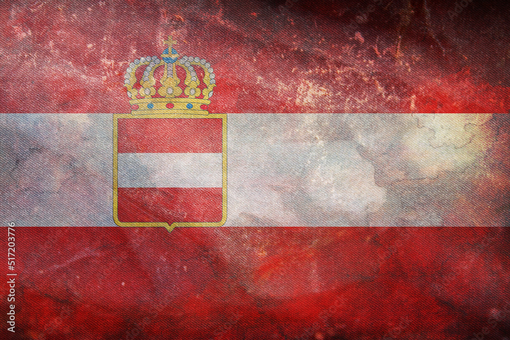Top view of retro flag Civil ensign of Austria Hungary 1786 1869 ...