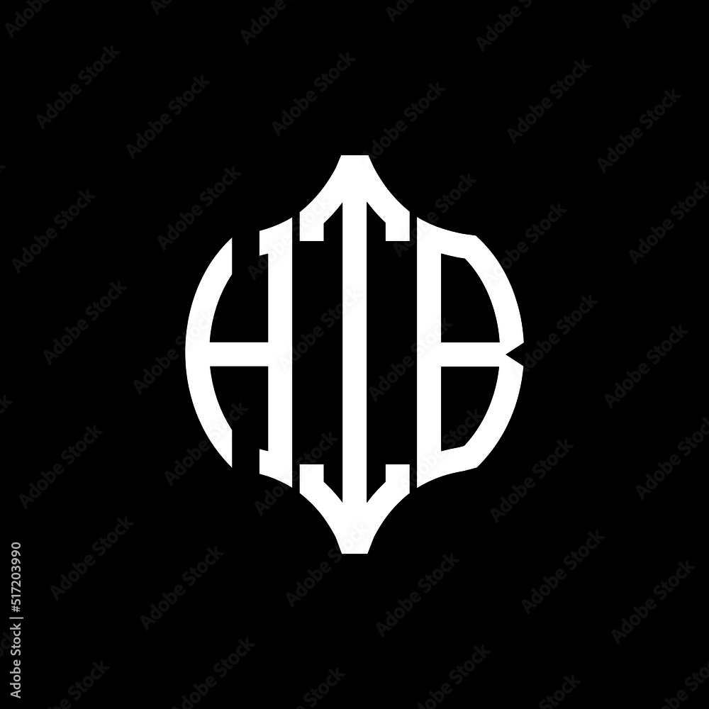 HIB letter logo. HIB best black background vector image. HIB Monogram ...