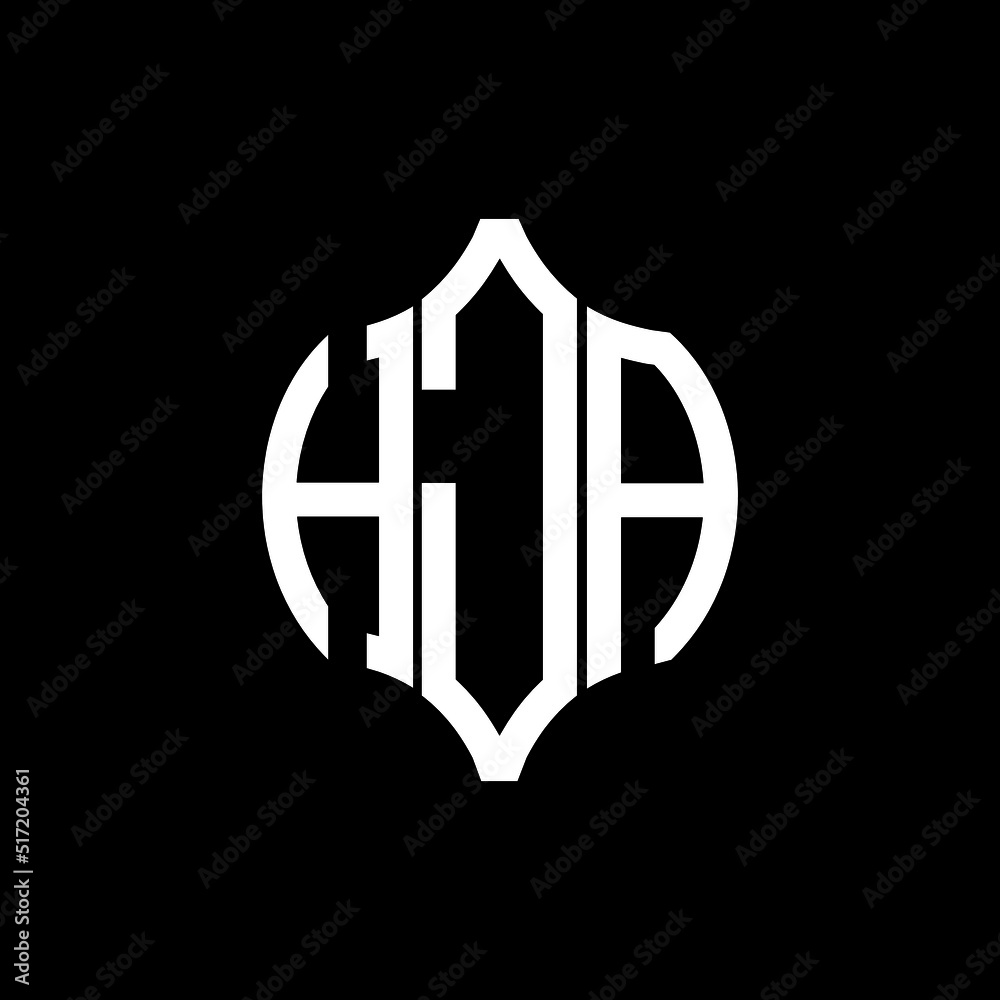 HJA letter logo. HJA best black background vector image. HJA Monogram ...