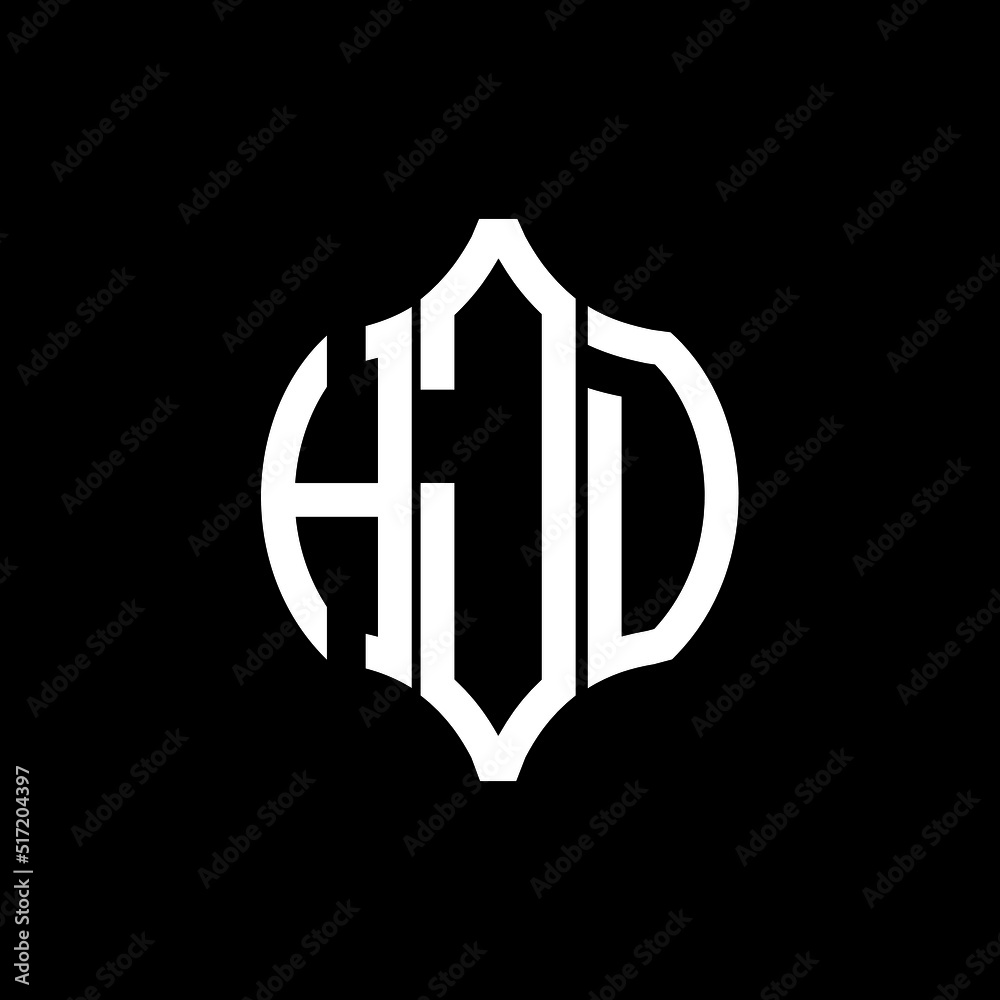 HJD letter logo. HJD best black background vector image. HJD Monogram ...
