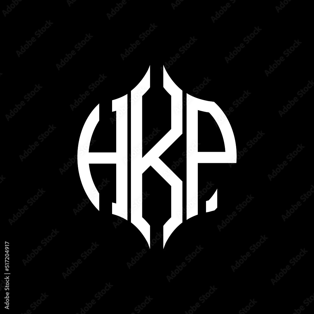 HKP letter logo. HKP best black background vector image. HKP Monogram ...