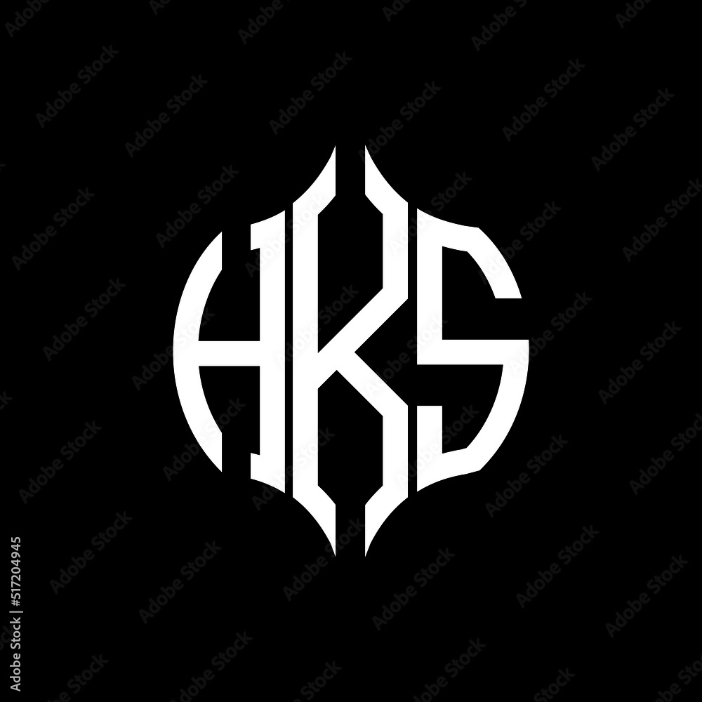 HKS letter logo. HKS best black background vector image. HKS Monogram ...