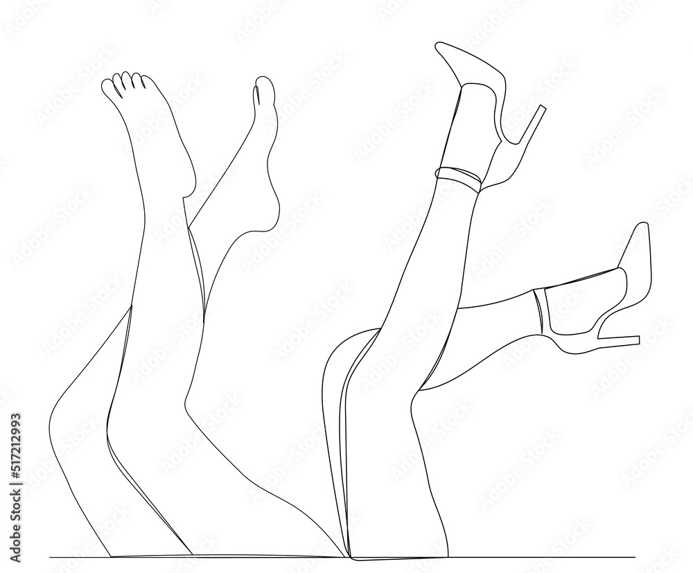 one continuous line drawing of foot Stock Vector | Adobe Stock