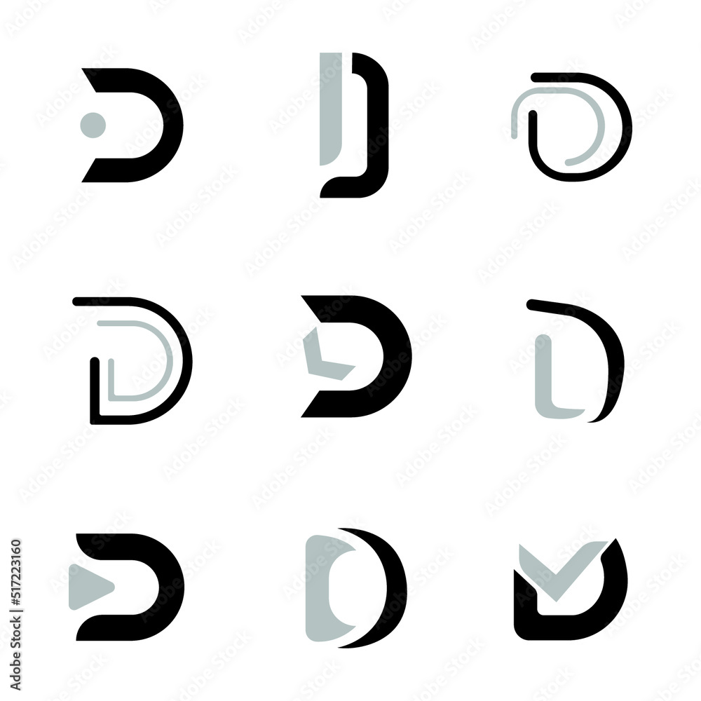 Collection of d logo templates Stock Vector | Adobe Stock