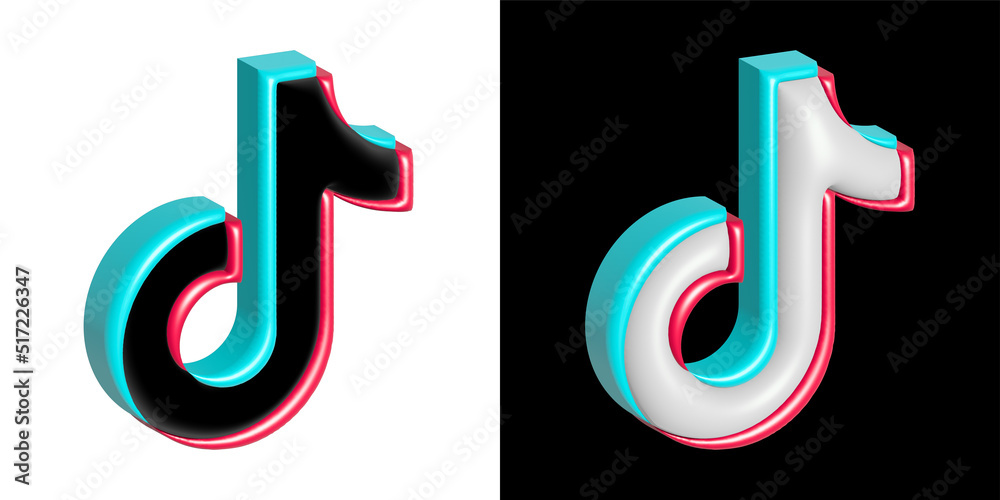 tiktok 3d icon , Tiktok 3d logo isolated vector de Stock | Adobe Stock