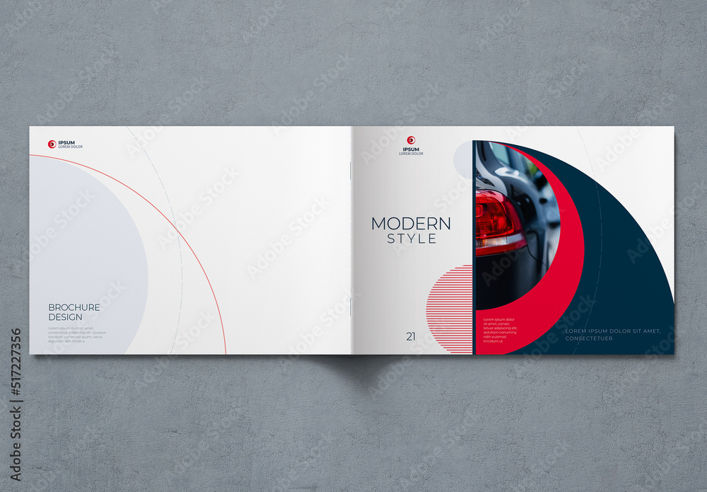 Business Landscape Cover Layout with Color Circle Element Stock ...