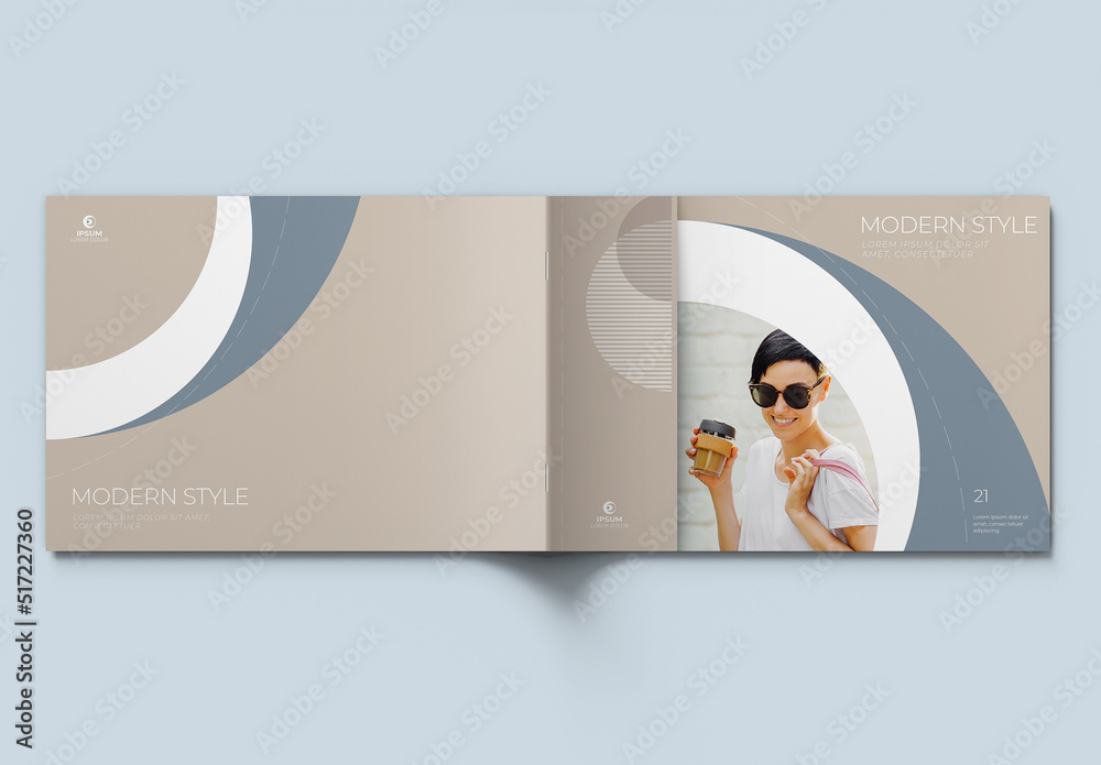 Business Landscape Cover Layout in Soft Colors Style Stock Template ...