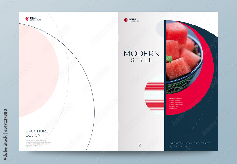 Business Report Cover Layout Set with Circle Elements Stock Template ...