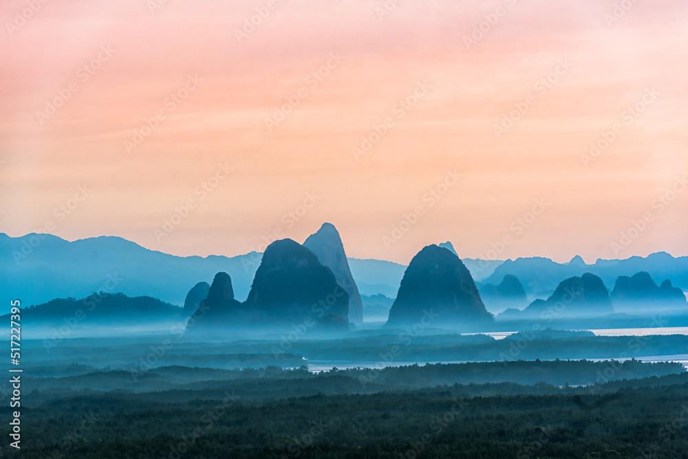 Beautiful new unseen view point of Samed Nang Chee Bay, , twilight sky ...