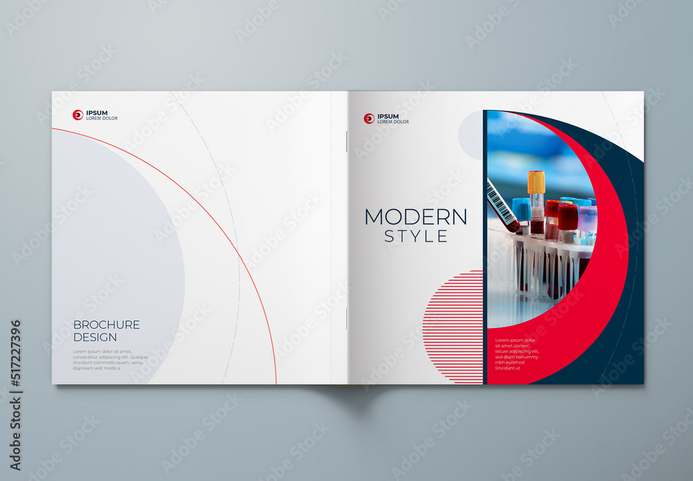 Square Report Cover Layout Set with Blue Dynamic Element Stock Template ...