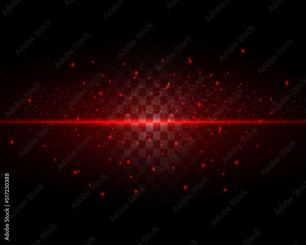 Background of red dust particles with light and explosion of stars on a ...