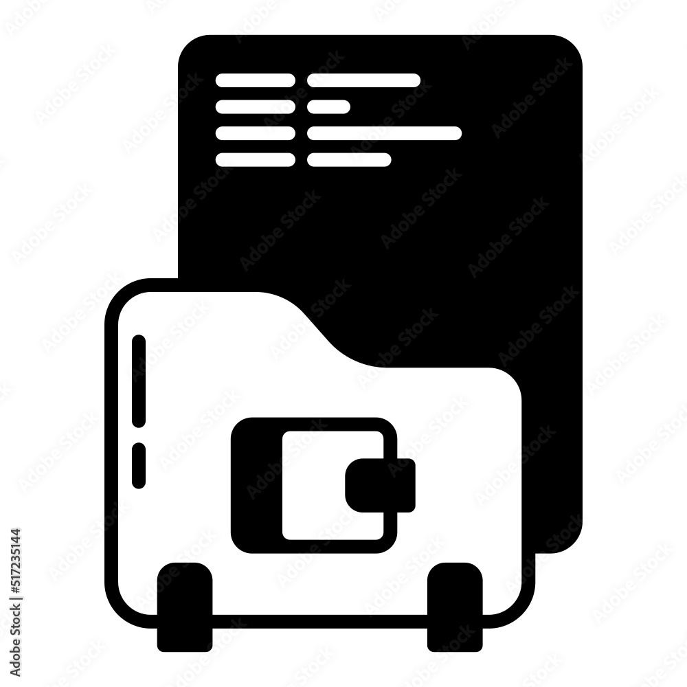 folder icon and wallet symbol on transparent background Stock Vector ...