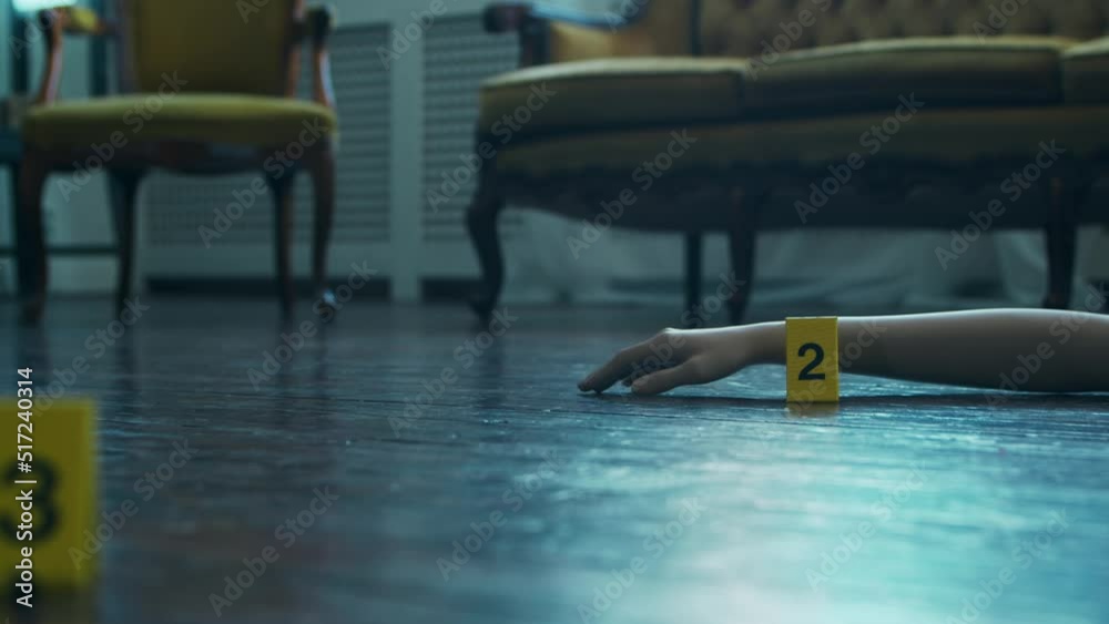 Closeup of a Crime Scene in a Deceased Person's Home. Dead man, Police ...