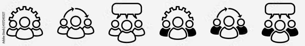Teamwork Icon Team Teamwork Set | Meetings Icon Workgroup Vector ...