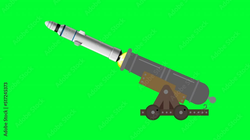 Missile launch green screen. rocket launching with fire. ballistic ...