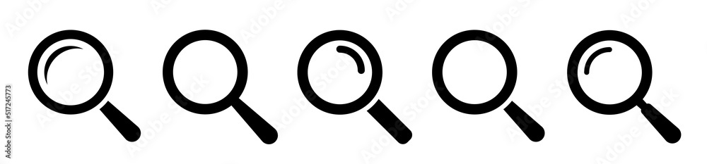 Magnifying glass icon. Search simbol. Magnifier or loupe sign flat ...