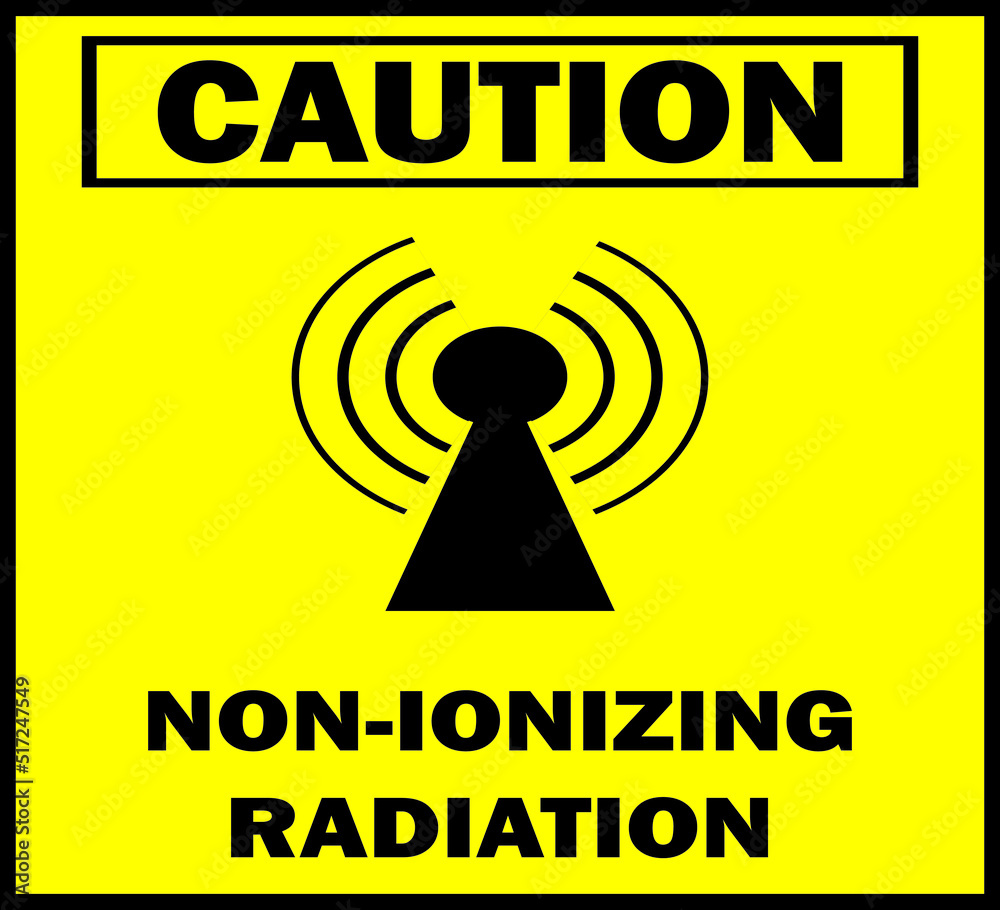 Non-ionizing radiation caution sign Stock Vector | Adobe Stock