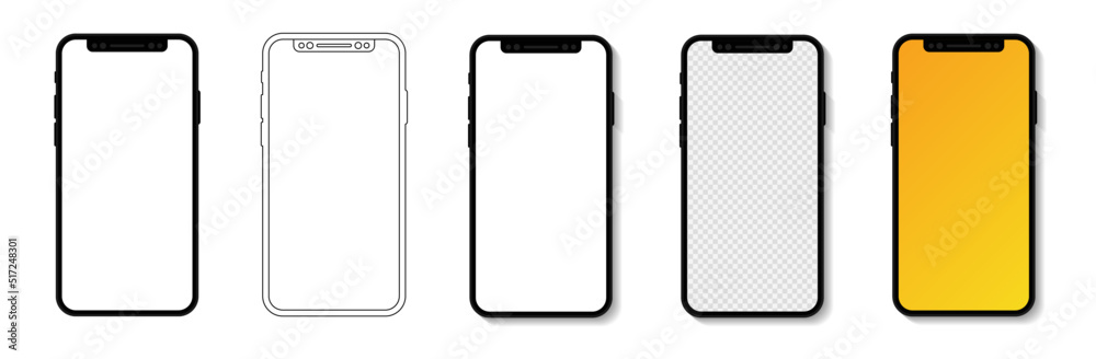 Mockup Iphone 11, 11pro, and 12pro. Vector illustration Stock Vector ...