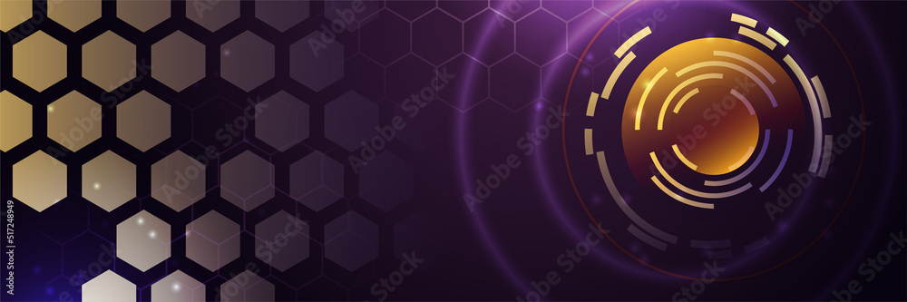 Purple technology digital banner design. Design modern luxury ...