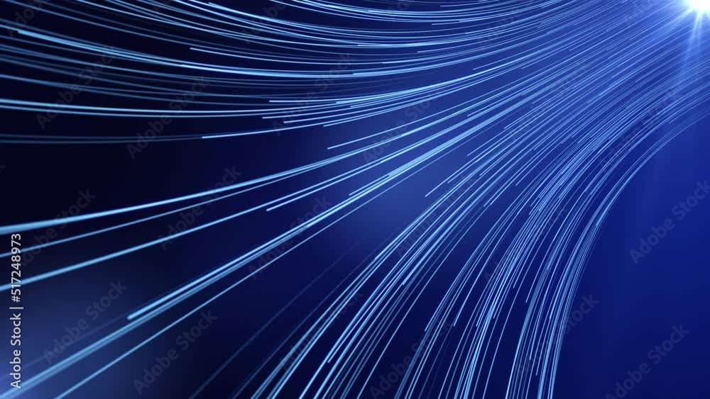 Digital data flow stream - abstract computer generated blue background ...
