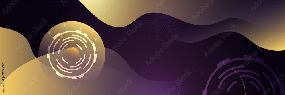 Purple technology digital banner design. Design modern luxury ...