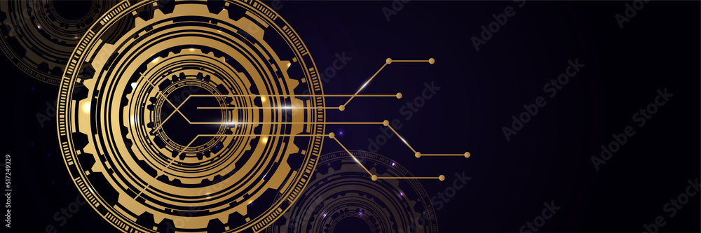 Black gold technology digital banner design. Design modern luxury ...