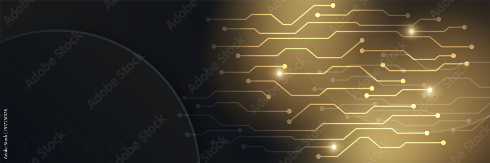Black gold technology digital banner design. Design modern luxury ...