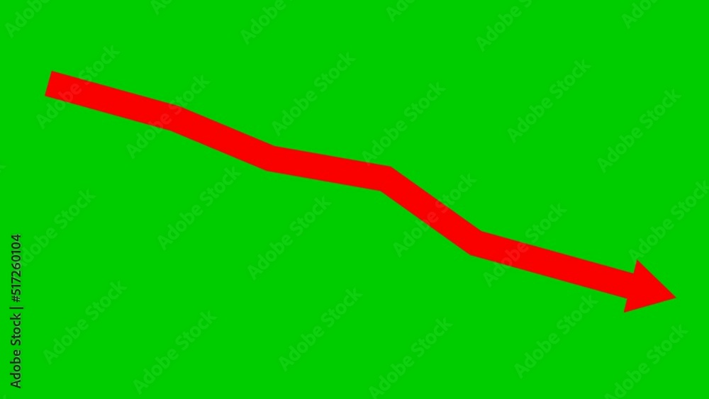 Vidéo Stock Animated red arrow. Recession chart of economy. Economic ...