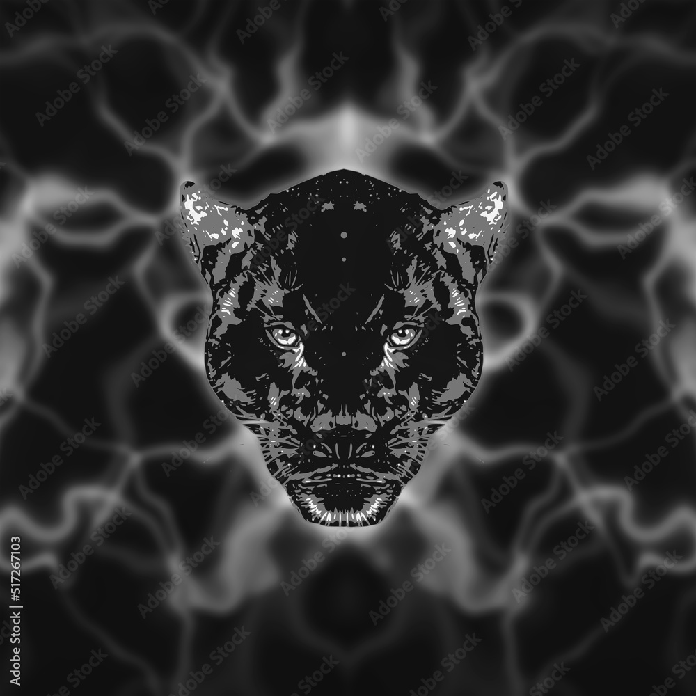 Panther head on abstract black background Stock Illustration | Adobe Stock