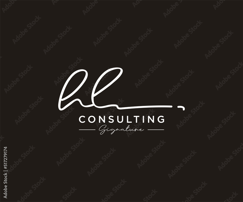 Initial HL signature logo collection template vector. Hand drawn ...