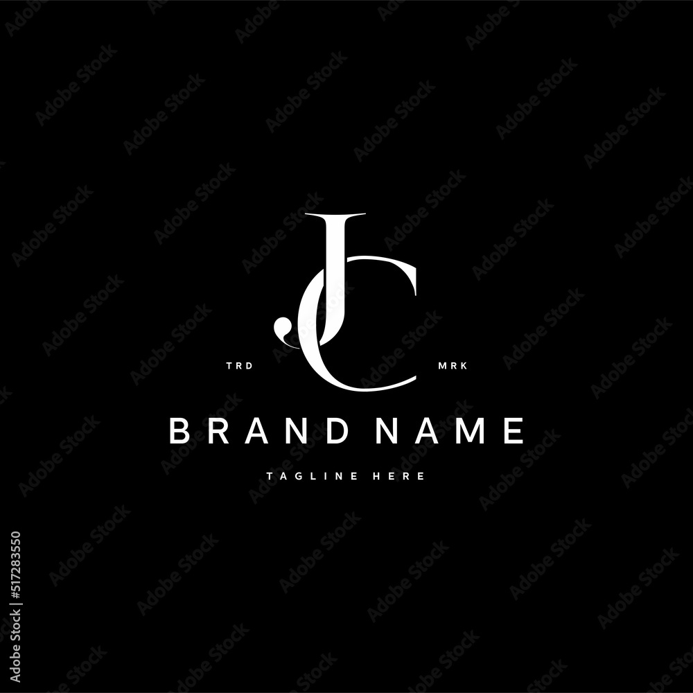 jc letters logo luxury monogram design vector graphic template Stock ...