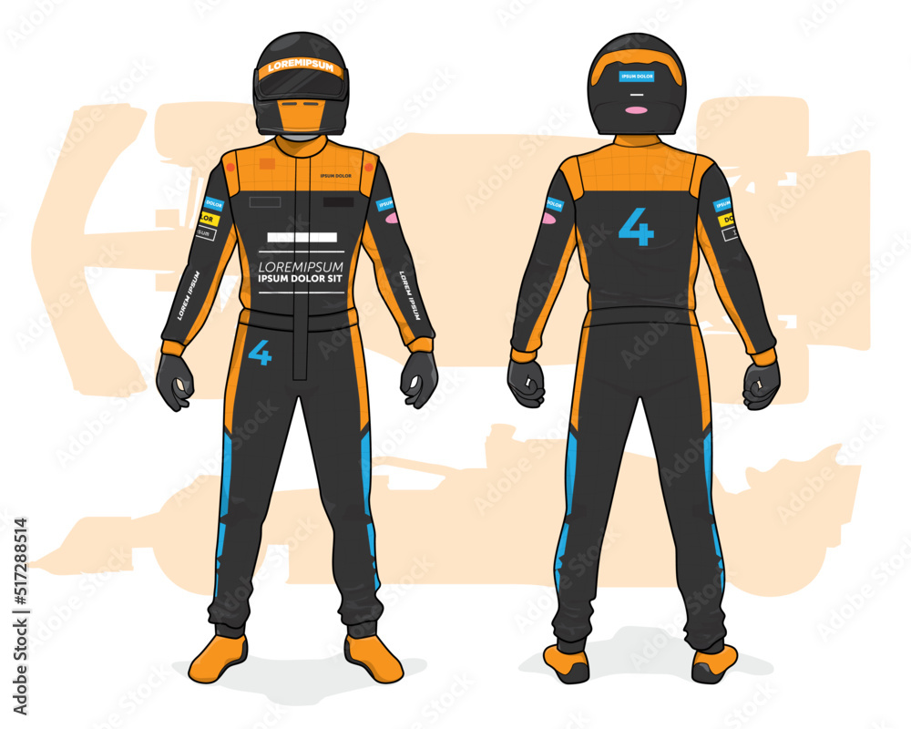 Poster Racing driver uniform template mockup design – Wall Art | UkPosters