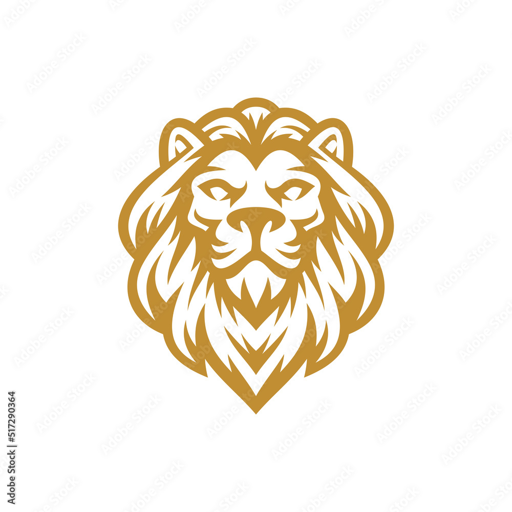 Lion head mascot logo design. Lion line art vector illustration Stock ...