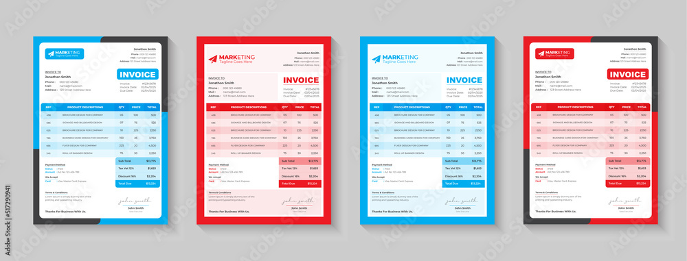 Minimal Corporate Business Invoice design for corporate office ...