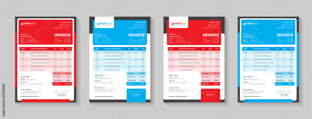 Minimal Corporate Business Invoice design for corporate office ...